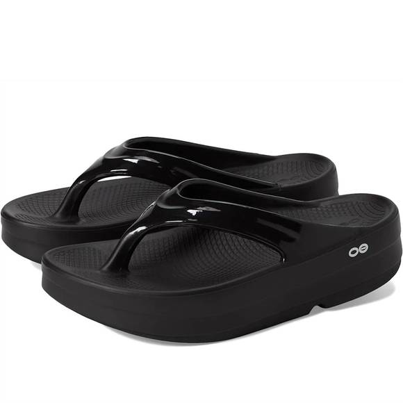OOFOS | Shoes | New Oofos Womens Oomega Oolala Luxe Thong Sandal In Black | Poshmark